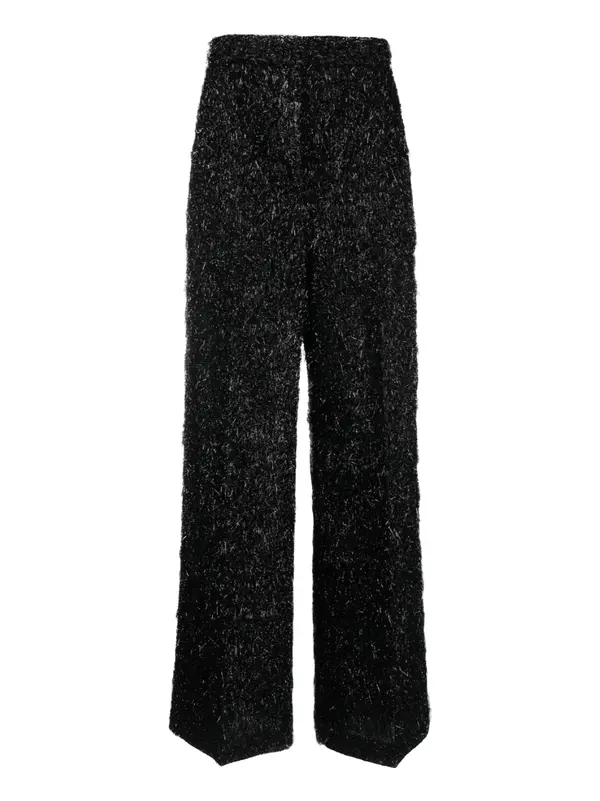 Fabiana Filippi Fuzzy Wide-leg Trousers - Black