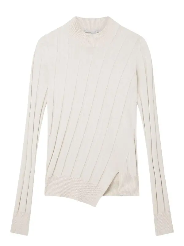 Stella McCartney Knit Jumper With Asymmetric Hem - Neutrals