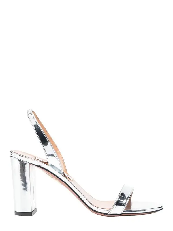 AQUAZZURA So Nude 60mm Metallic Sandals - Silver