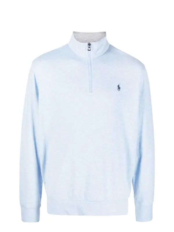 Polo Ralph Lauren Embroidered-logo Cotton-blend Jumper - Blue