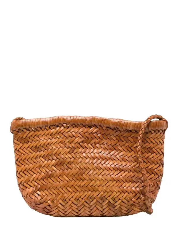 Dragon Diffusion Woven Leather Shoulder Bag - Brown