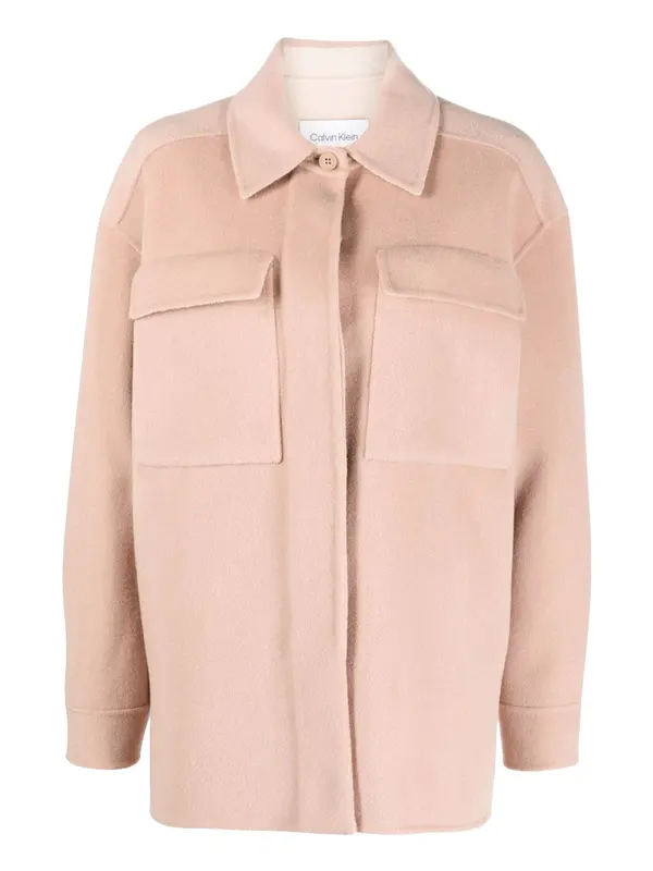 Calvin Klein Wool Shirt Jacket - Pink