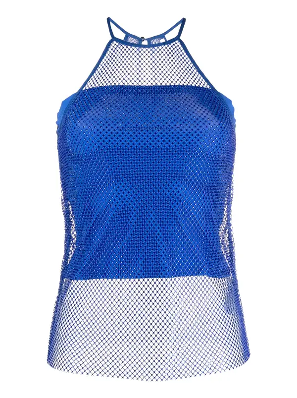 Patrizia Pepe Rhinestone-embellished Sleeveless Top - Blue