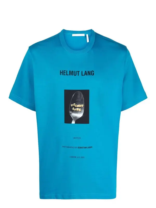 Helmut Lang Photograph-print Cotton T-shirt - Blue