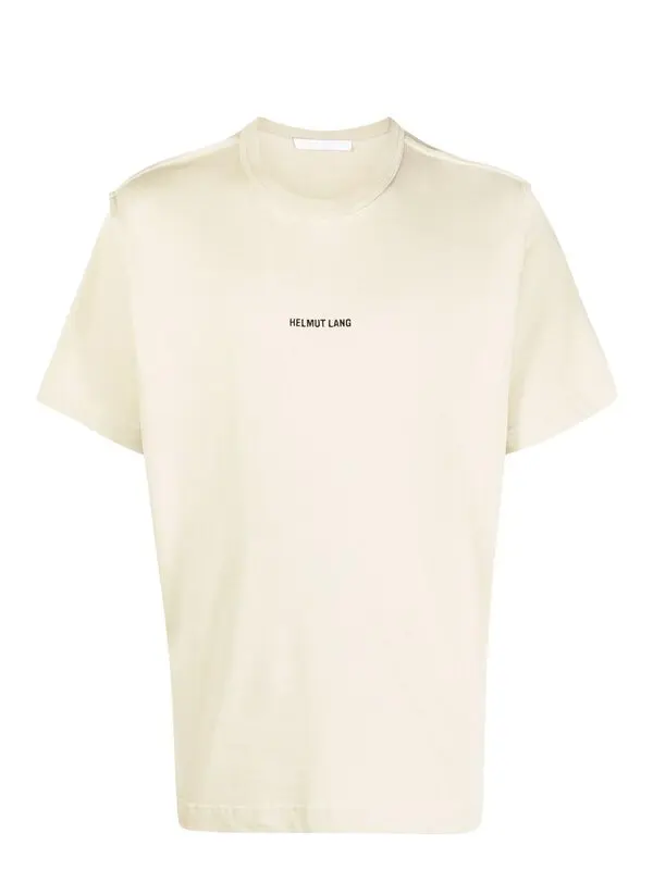 Helmut Lang Logo-embroidered Cotton T-shirt - Neutrals