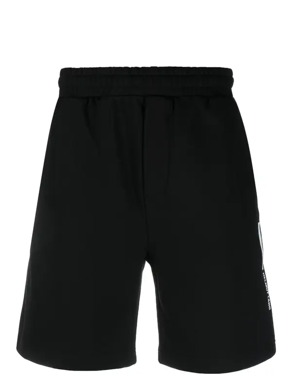 Helmut Lang Logo-print Cotton Track Shorts - Black