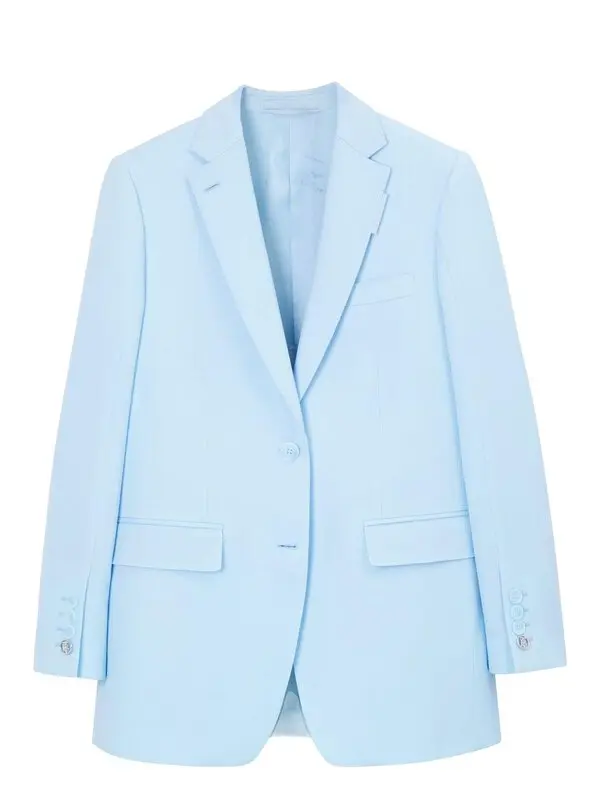Burberry Single-breasted Wool Blazer - Blue