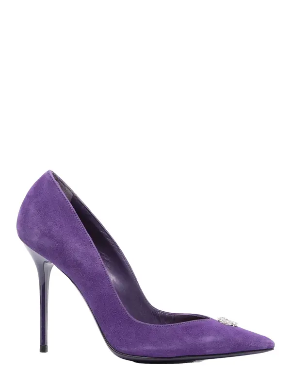 Philipp Plein 95mm Suede Heeled Pumps - Purple