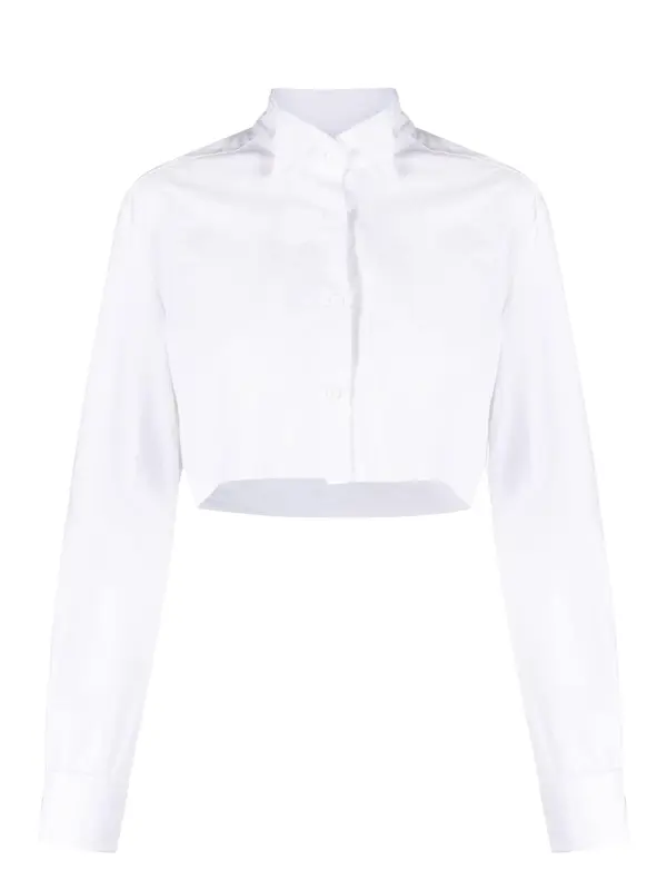 ALMAZ Cropped Cotton Shirt - White