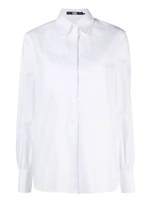 Karl Lagerfeld Wide-sleeves Necktie Shirt - White