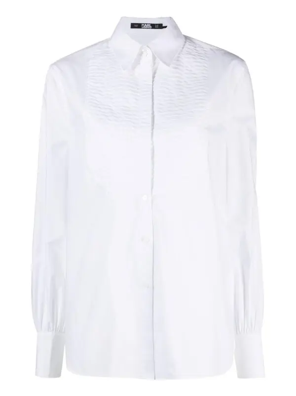 Karl Lagerfeld Wide-sleeves Necktie Shirt - White