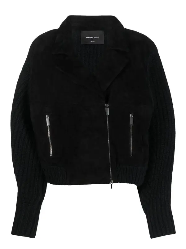 Fabiana Filippi Zip-up Suede Jacket - Black