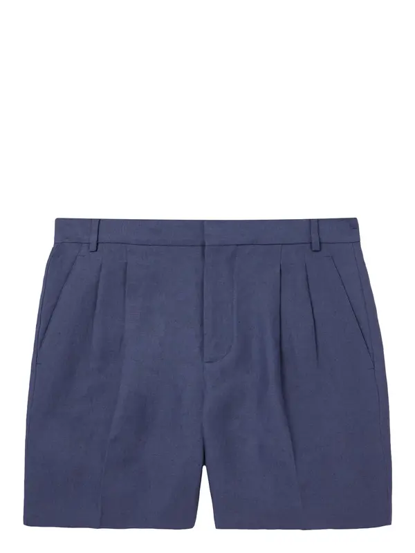 Loro Piana Honiara Linen Bermuda Shorts - Blue