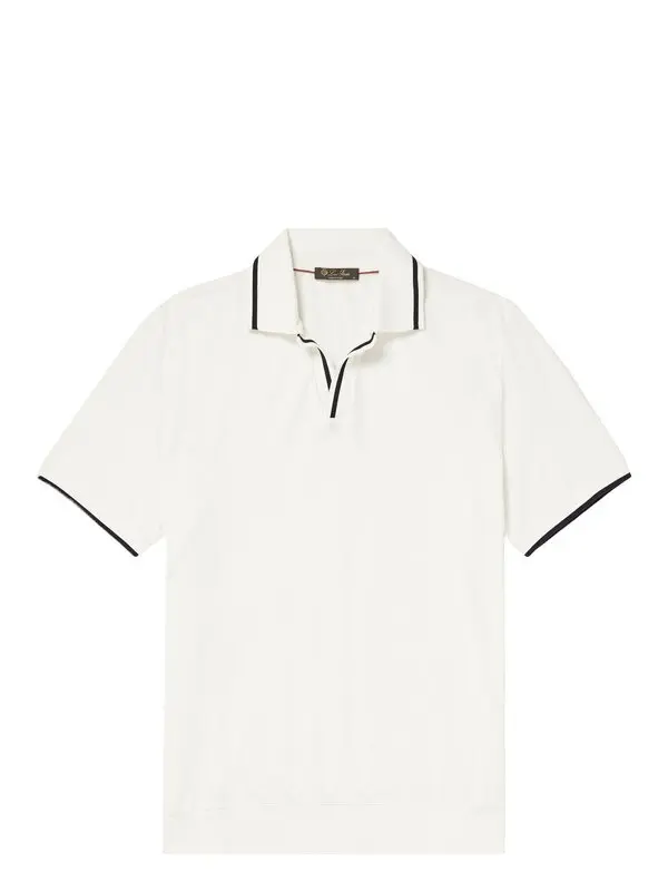 Loro Piana Contrast-tipped Cotton Polo Shirt - White