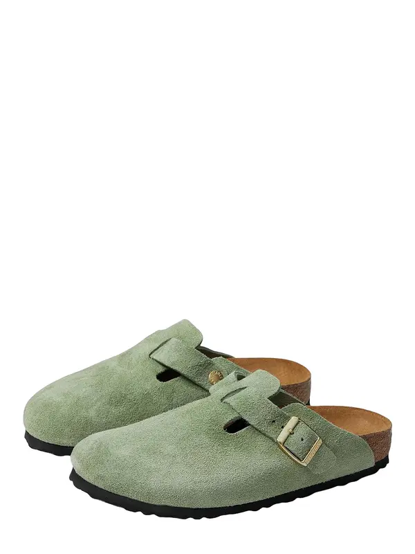 BIRKENSTOCK Boston Soft Footbed Suede Clogs - Green