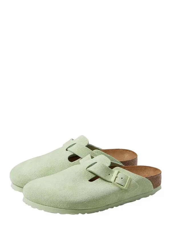 BIRKENSTOCK Boston Soft Footbed Suede Clogs - Green