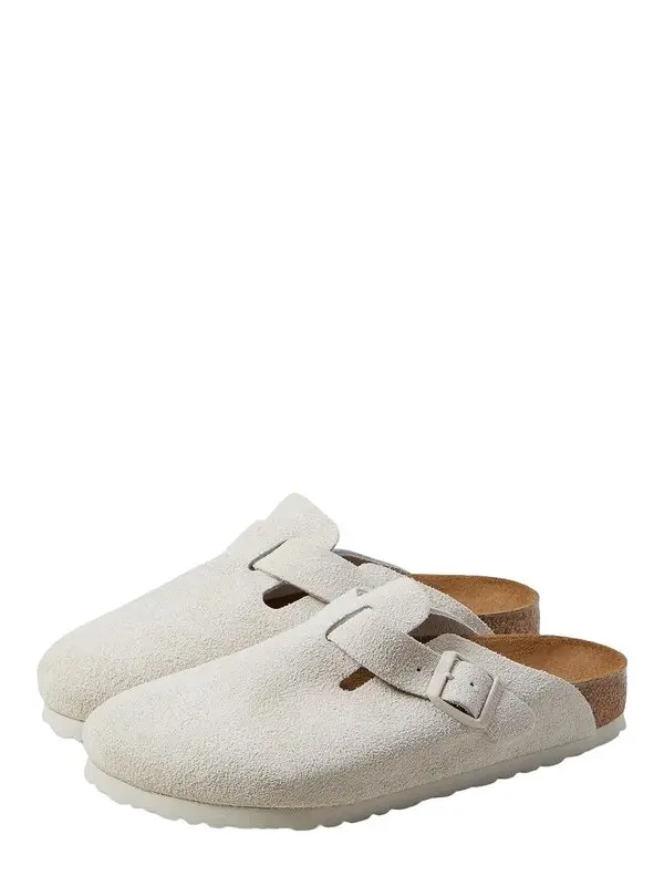 BIRKENSTOCK Boston Soft Footbed Suede Clogs - White