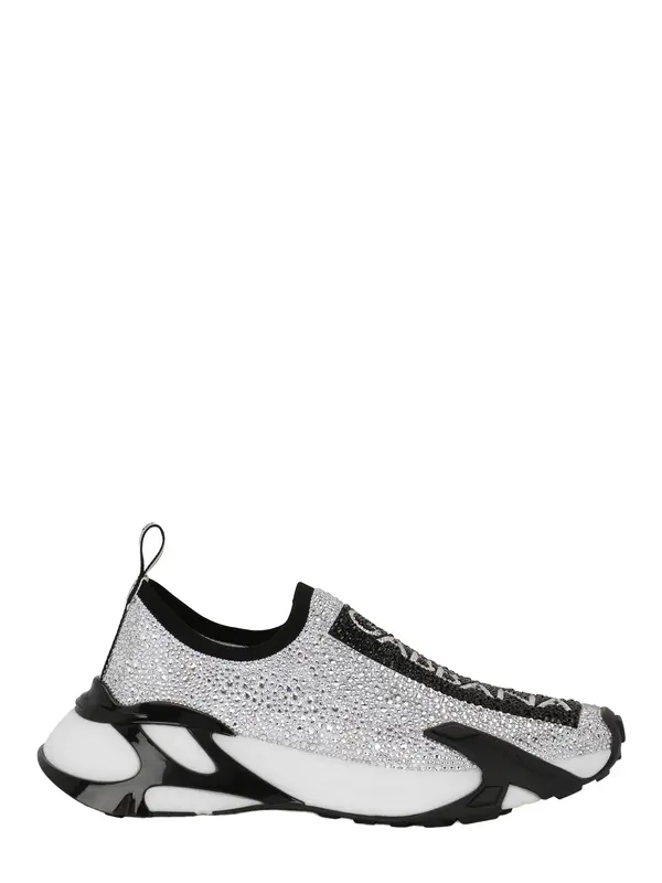 Dolce & Gabbana Fast Crystal Embellished Sneakers - White