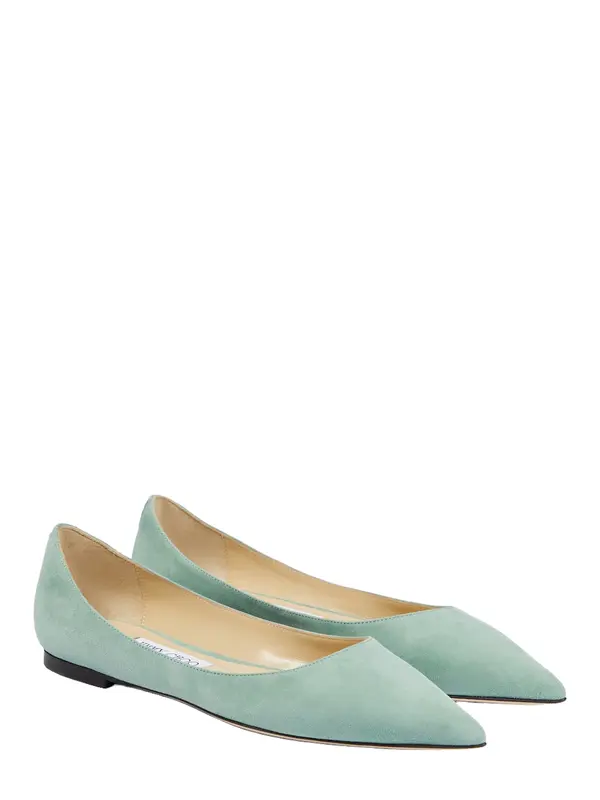 JIMMY CHOO Love Suede Ballerinas - Green