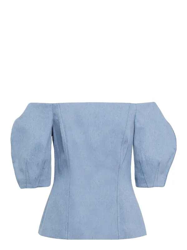 Gabriela Hearst Ellen Off-shoulder Top - Blue