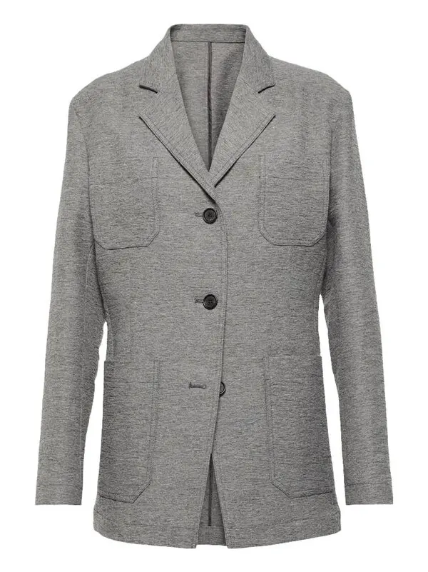TOTEME Fitted Wool-blend Blazer - Grey