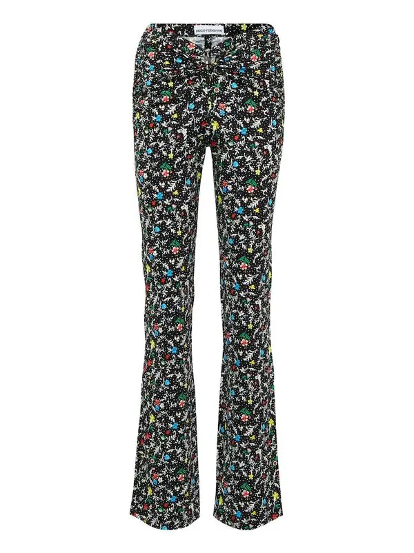 Rabanne Printed High-rise Crêpe Pants - Multicoloured