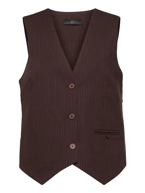 Sir The Label Guillaume Pinstriped Vest - Red