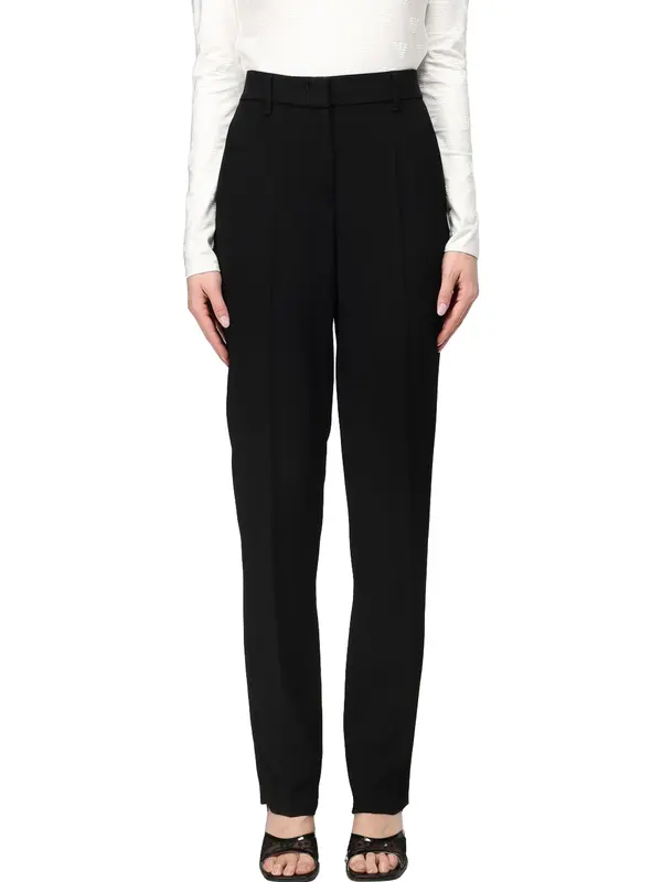 Emporio Armani Viscose Blend Pants - Black