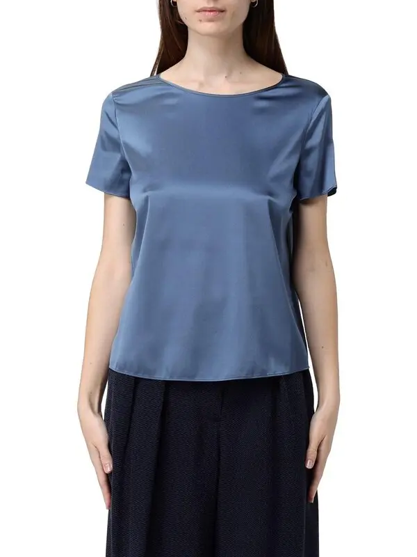 Emporio Armani Silk Satin Blouse - Blue