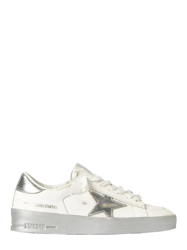 GOLDEN GOOSE Stardan Leather Sneakers With Star Patch - White