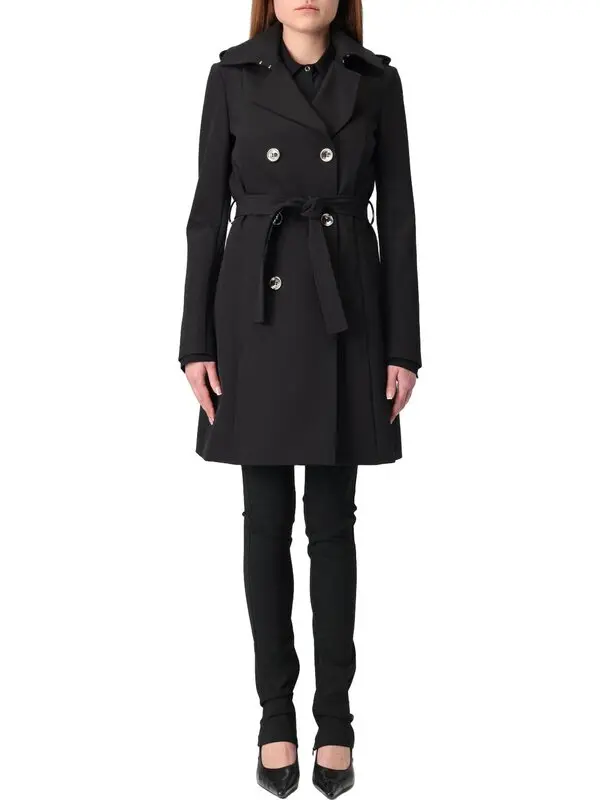 Patrizia Pepe Double Breasted Belted Jacket - Black