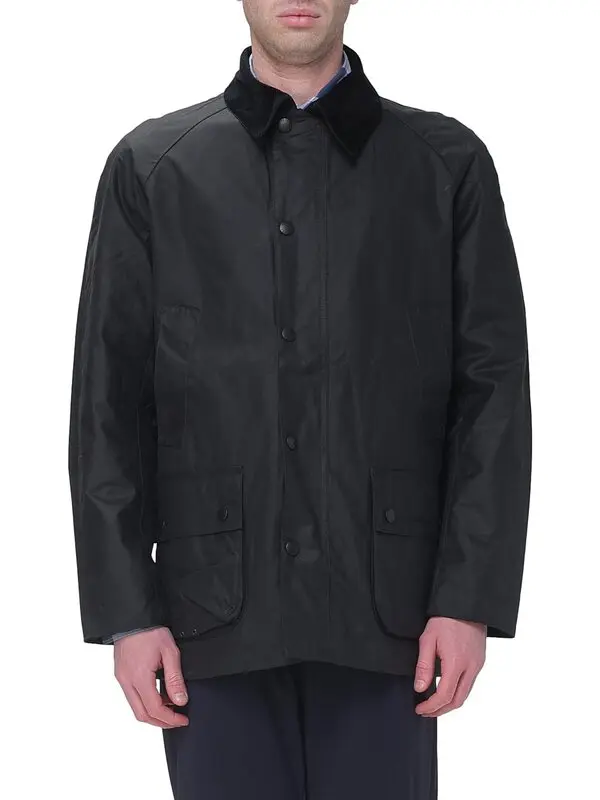 Barbour Waxed Cotton Jacket With Classic Collar - Blue