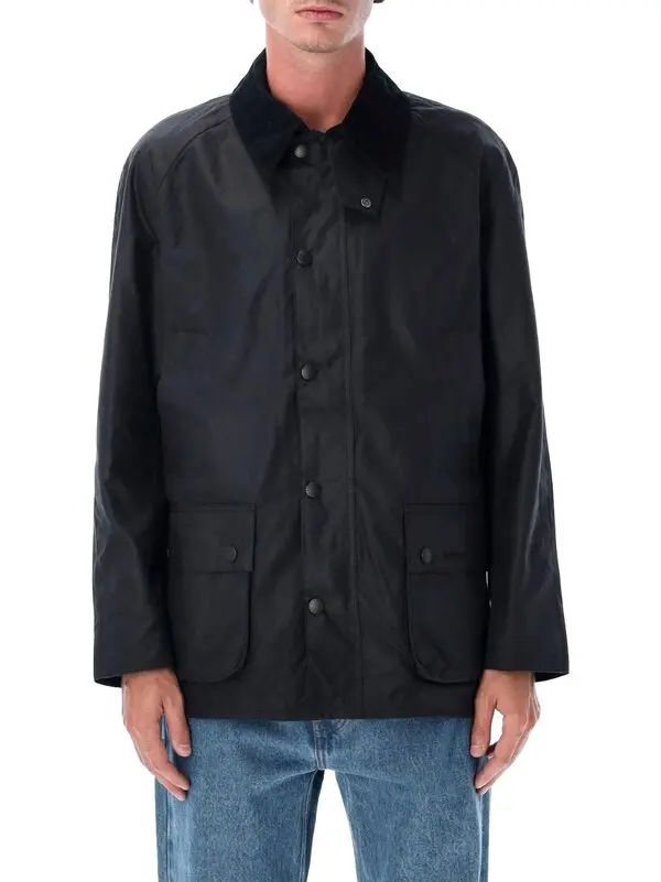 Barbour Ashby Waxed Cotton Jacket With Corduroy Collar - Blue