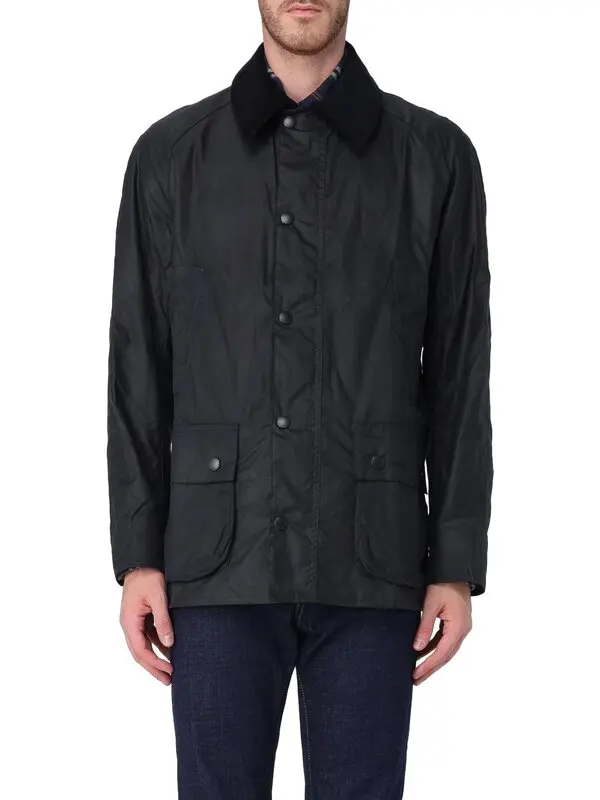 Barbour Ashby Waxed Cotton Jacket With Corduroy Collar - Navy