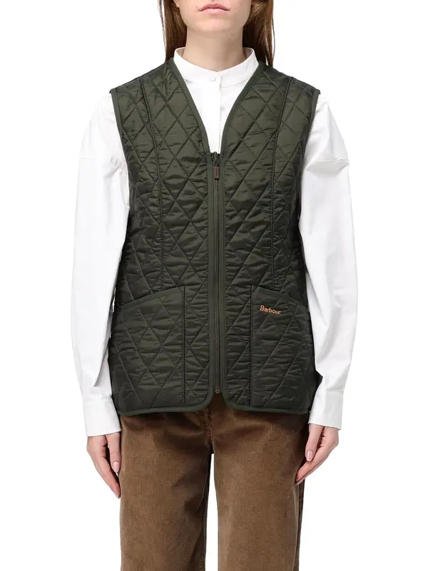 Barbour Quilted Zip-up Waistcoat - Green
