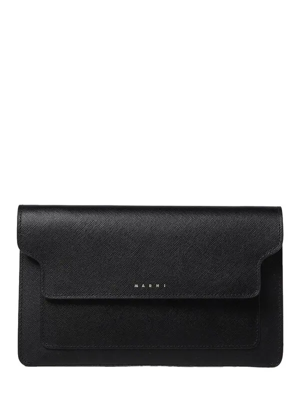 Marni Trunk Saffiano Leather Bag - Black