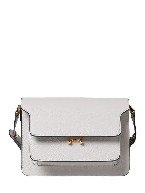 Marni Trunk Bag In Saffiano Leather - White