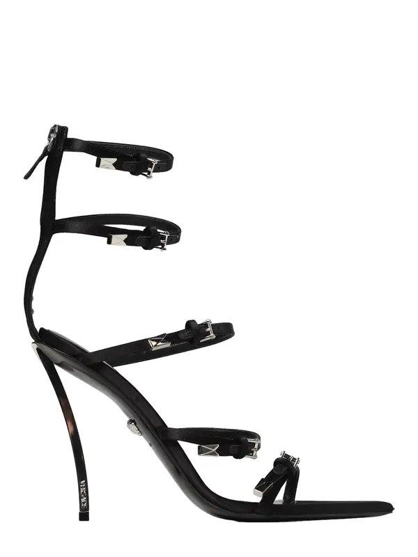 Versace Satin Sandals - Black