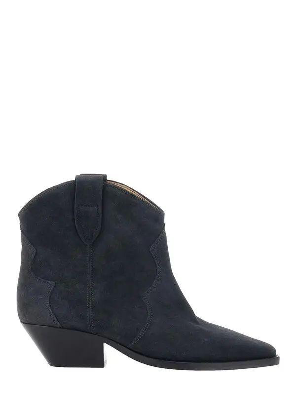 Isabel Marant Étoile Dewina Suede Western Ankle Boots - Black