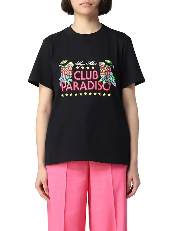 MSGM Club Paradiso Cotton T-shirt - Black