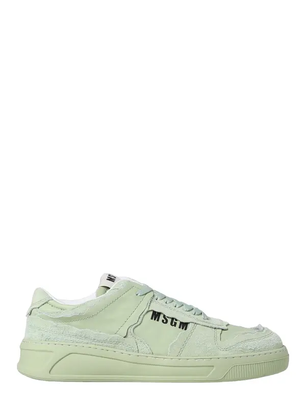 MSGM X Acbc Leather And Repet Sneakers - Green
