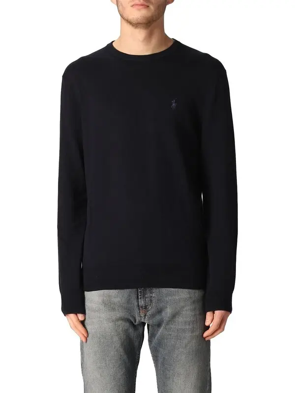Polo Ralph Lauren Embroidered Logo Knit Pullover - Blue