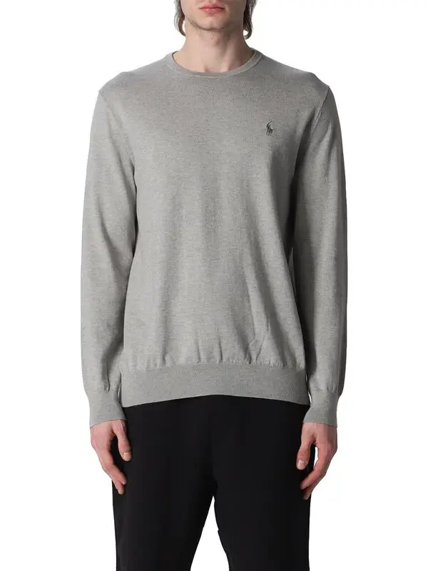 Polo Ralph Lauren Embroidered Logo Crewneck Sweater - Grey