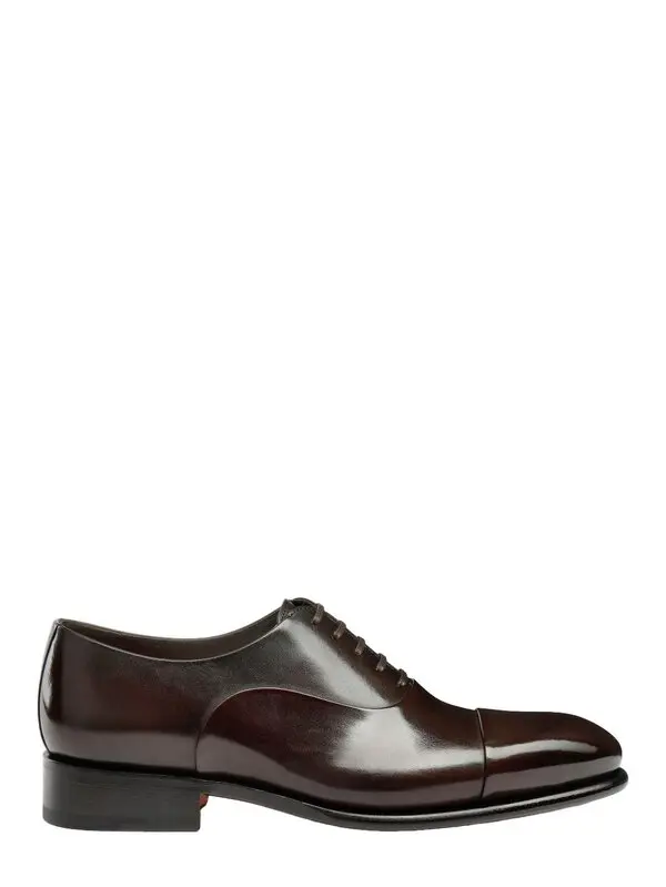 Santoni Brushed Leather Oxford Shoes - Dark