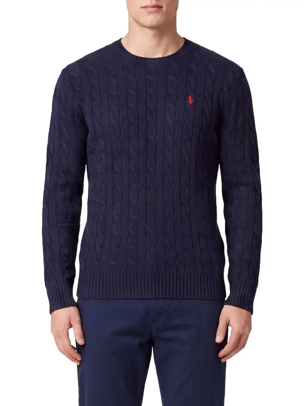 Polo Ralph Lauren Cable Knit Crewneck Sweater - Navy