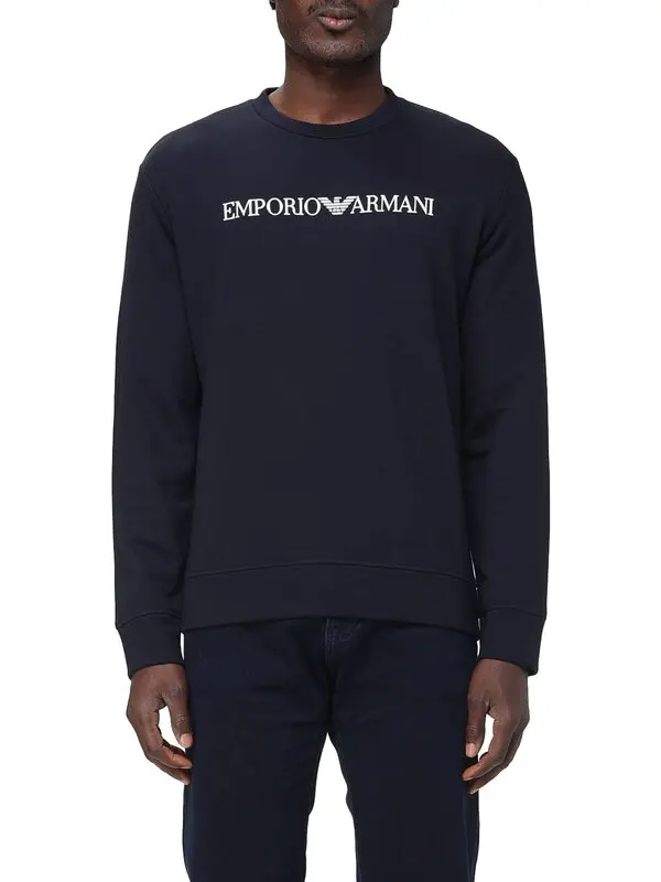 Emporio Armani Sweatshirt In Cotton Blend - Blue