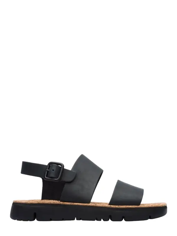 Camper Oruga Full Grain Leather Sandals - Black