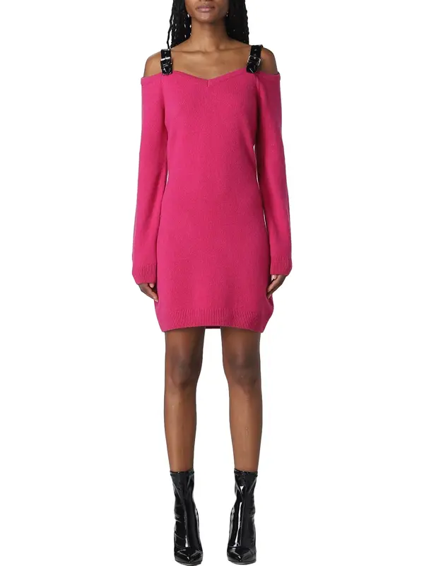 Moschino Cold Shoulder Mini Dress - Fuchsia