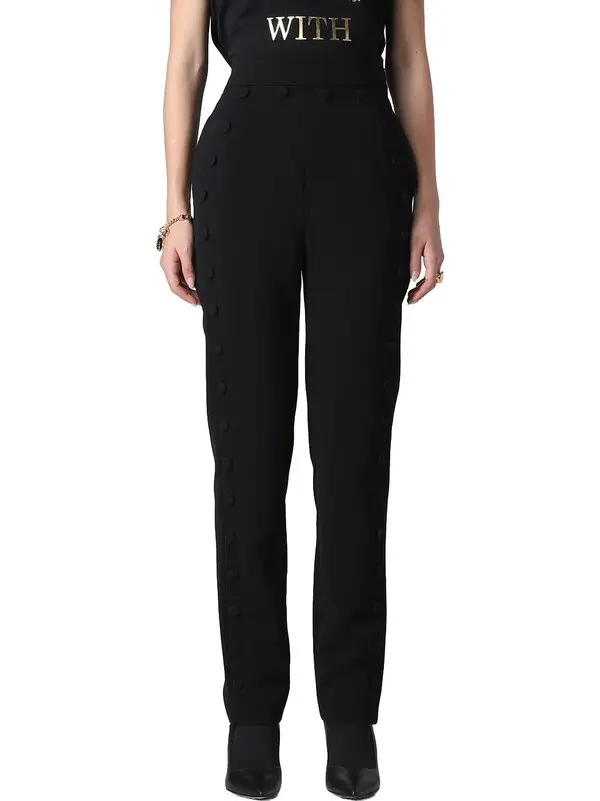 Moschino Tailored Pants With Button Detailing - Black