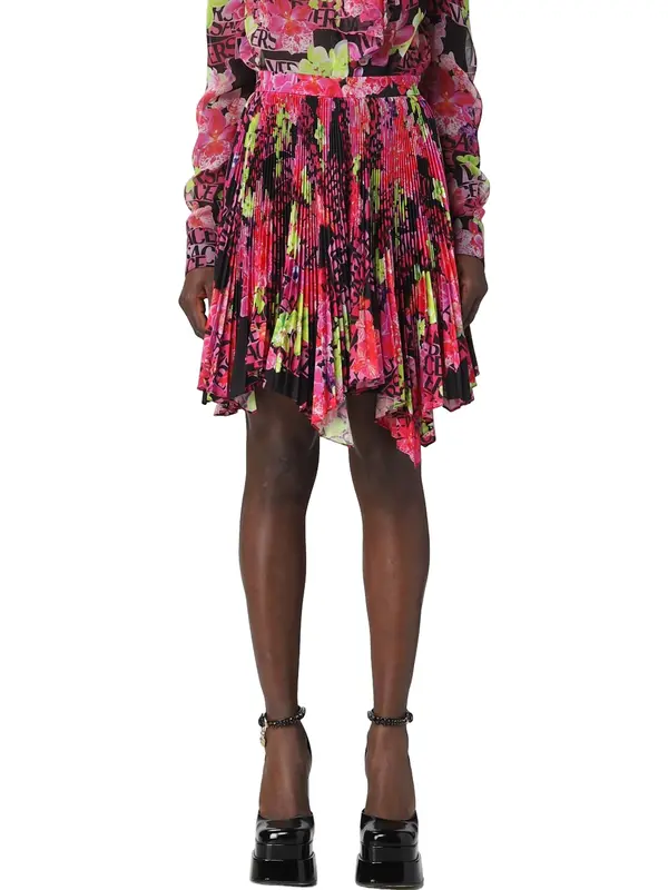 Versace Orchid Pleated Mini Skirt - Multicolor